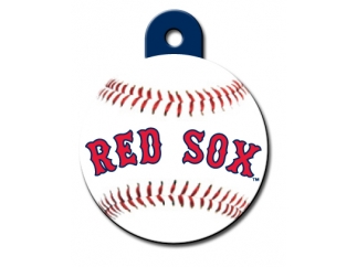 Engraved ID Tag: Large Baseball Boston Red Sox-- Round Tag - Large ...