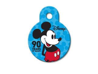 Engraved ID Tag: Small Round Mickey Celebrating 90 yrs - Small Sized ...