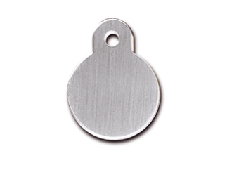 Engraved ID Tag: Small Round Brushed Chrome - Small Sized Tag - Custom ...
