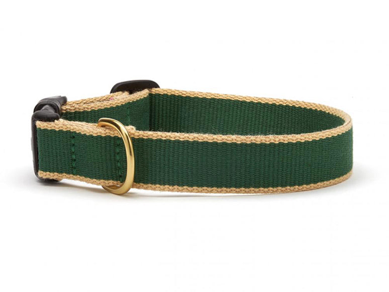 Dog Collars: 1" Wide Forest and Tan Bamboo Embroidered Collar