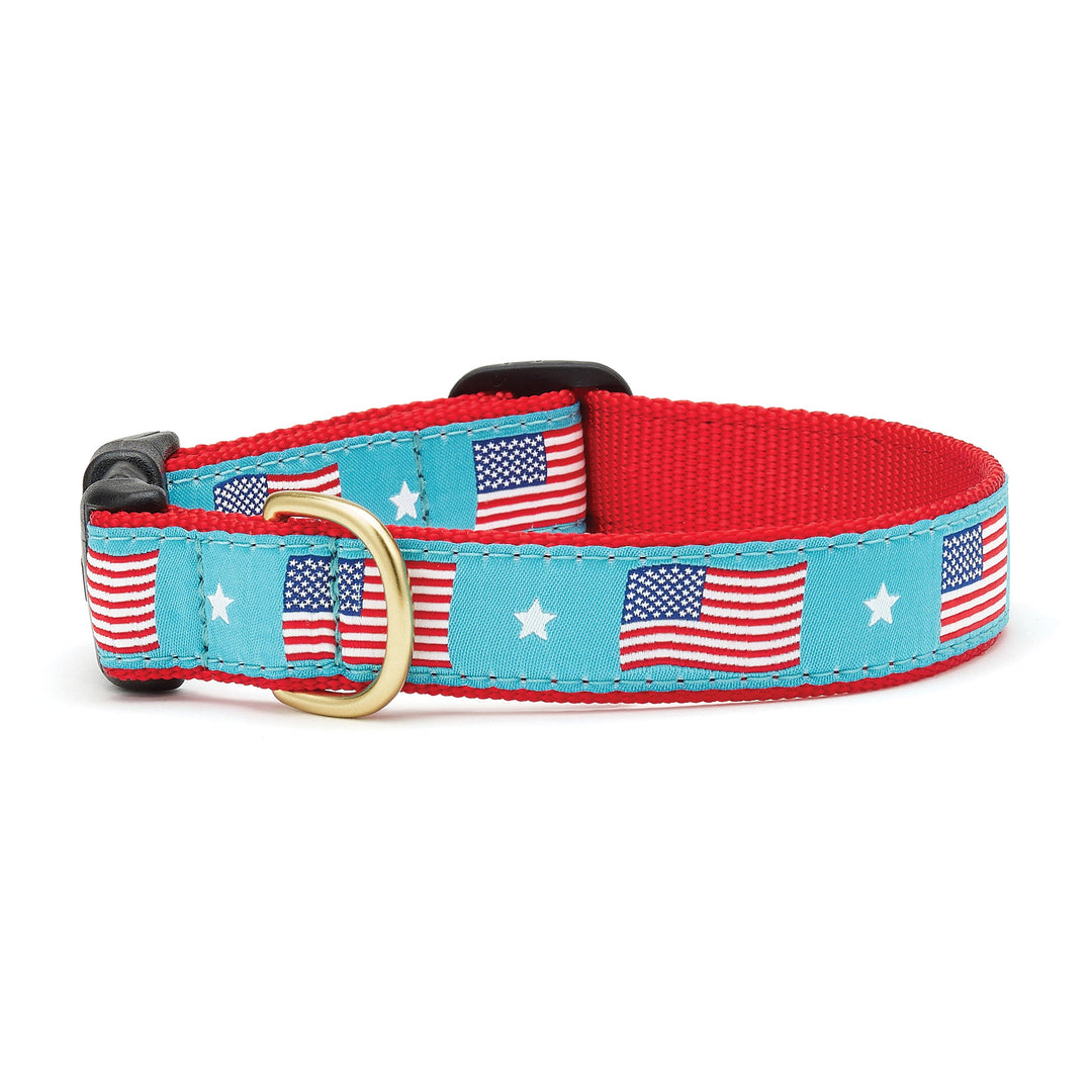 Dog Collars: 1" Wide Flag Day Clip Buckle Collar